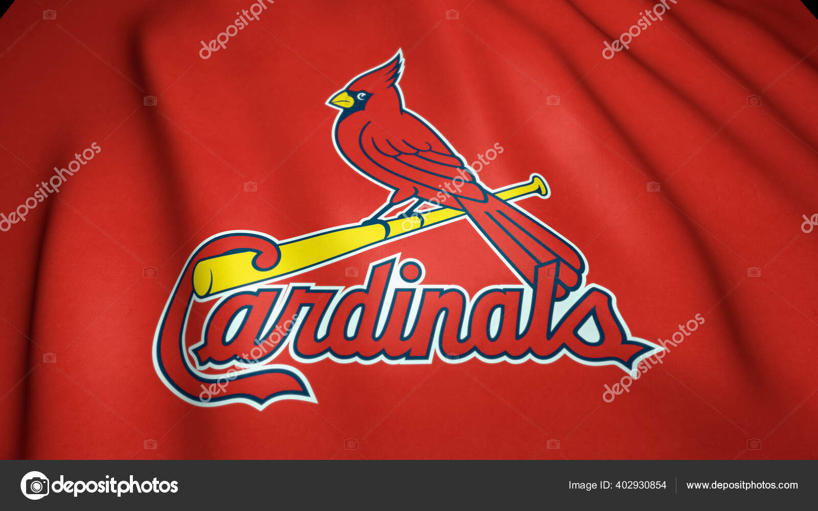 Waving Red Flag Louis Cardinals Baseball Team Logo Illustration Stock ...