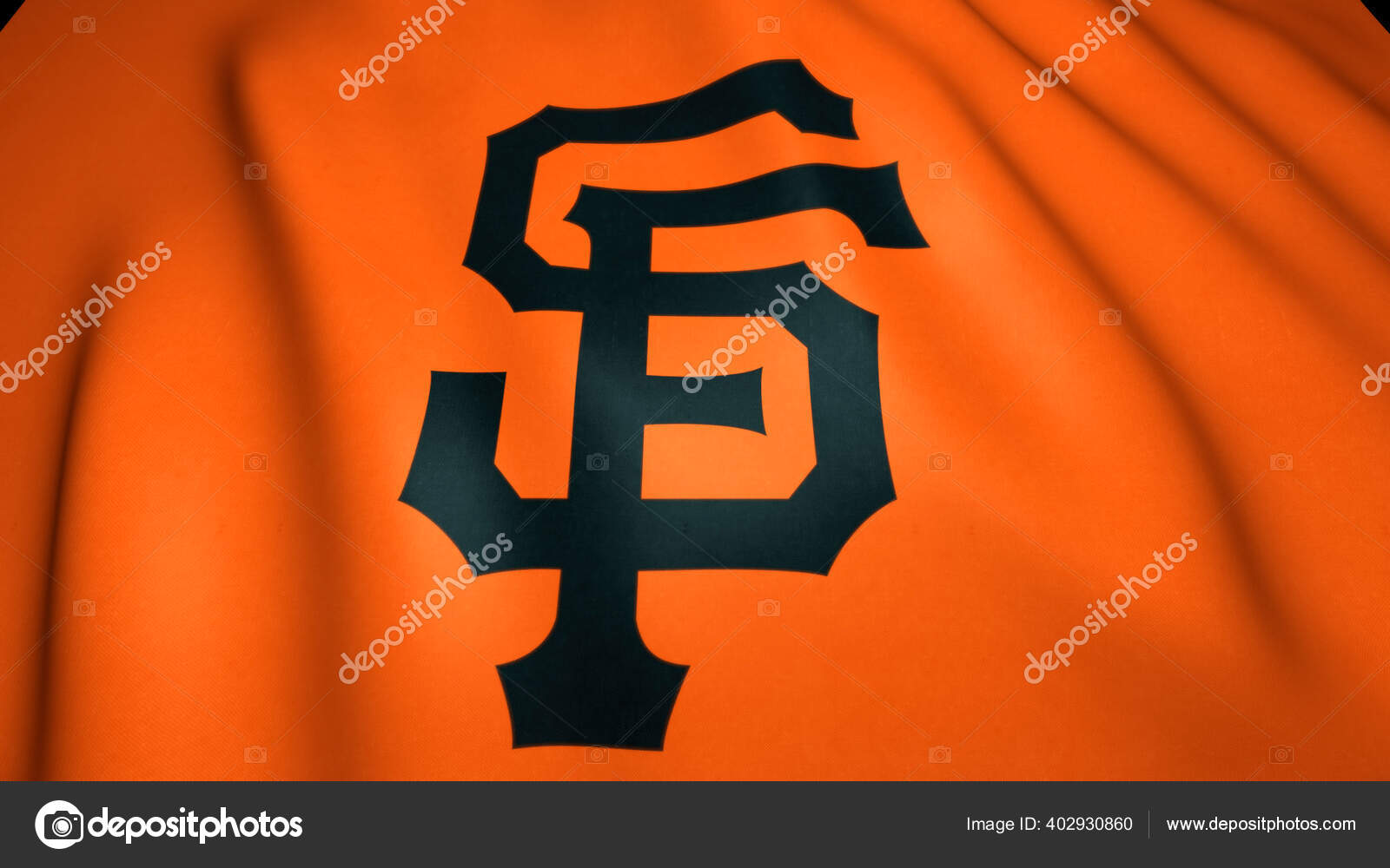 Waving Red Flag San Francisco Giants Baseball Team Logo Illustration ...