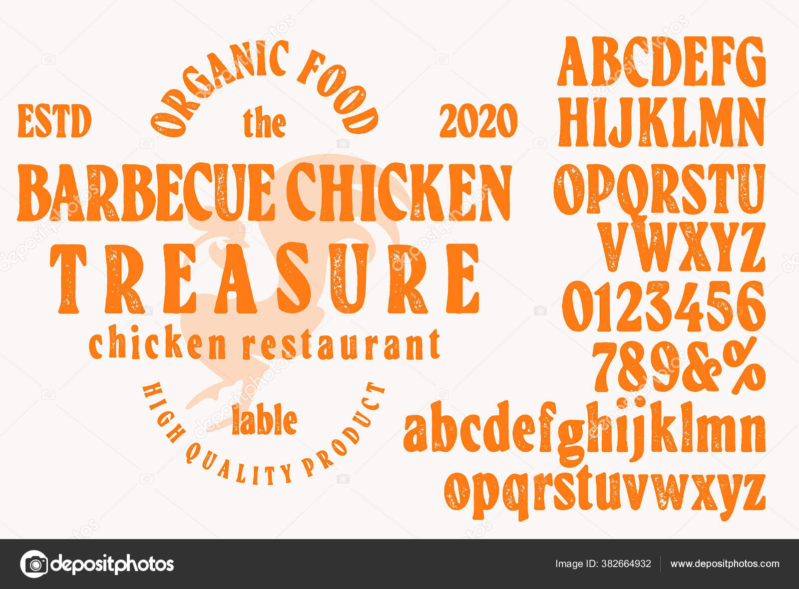 Hand Drawn Vintage Retro Font Outdoor Advertising American Restaurants ...