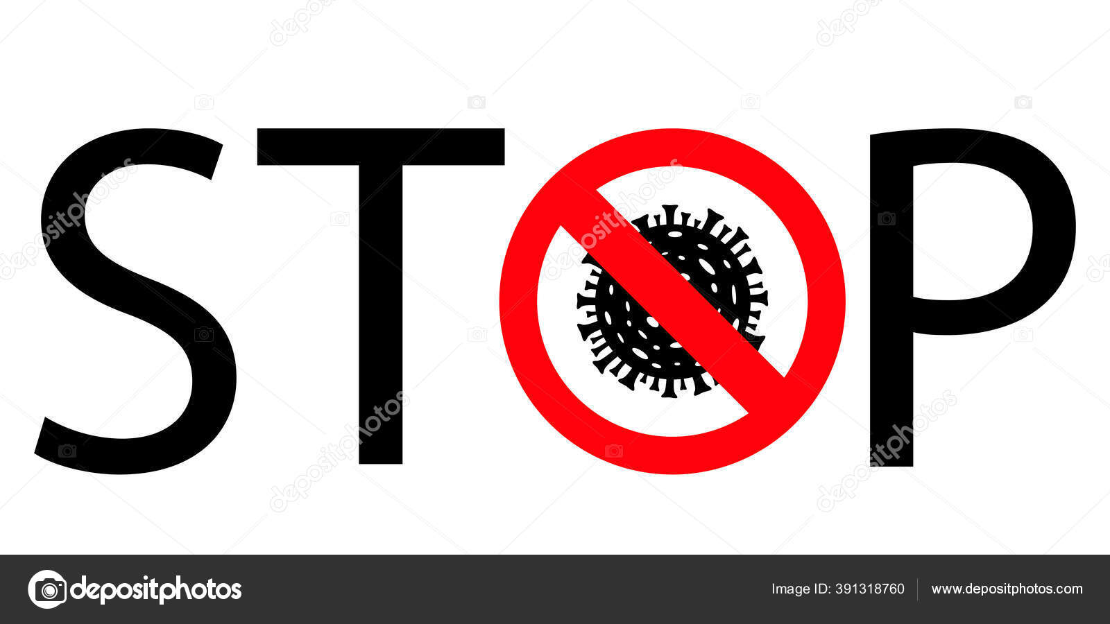 Text Stop Sign Stop Virus Pandemic Medical Concept Dangerous Cells ⬇ ...