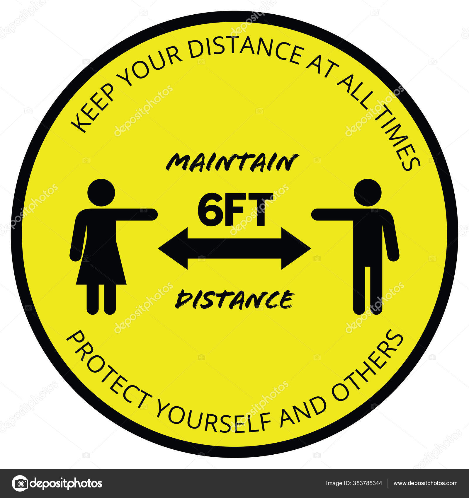 Sticker social distance Stop spreading coronavirus Stock Vector by ...