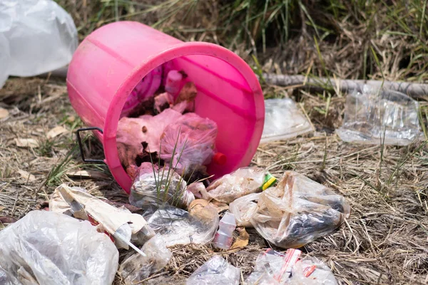 Trash Fell Pollution Trash Plastic Waste Garbage — Stock Photo ...