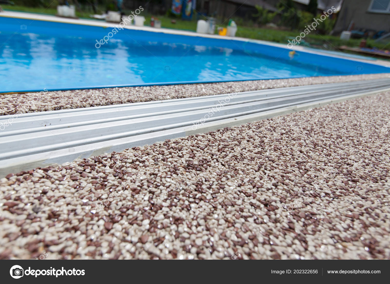 Texture Pebbles Exposed Aggregate Foundation Stock Photo by ©rades ...