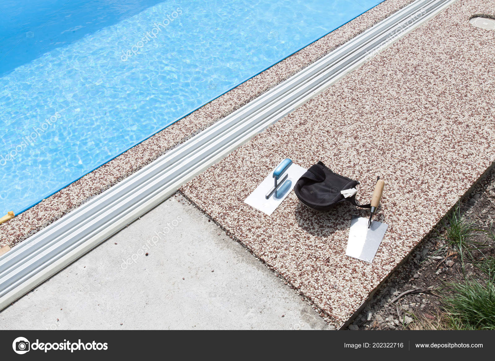 Coloured Concrete Pool Tools — Stock Photo © rades #202322716