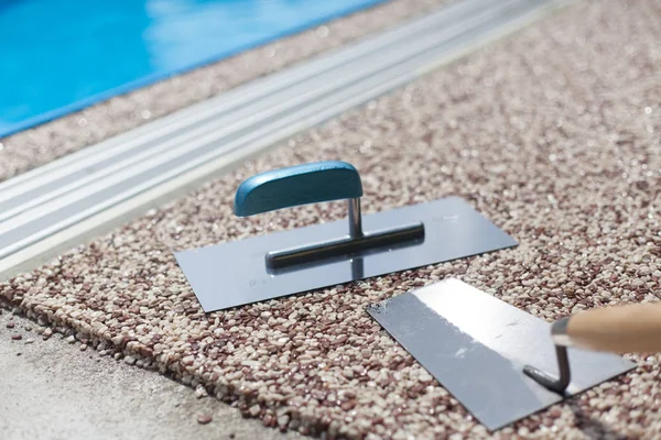 Coloured Concrete Pool Tools — Stock Photo © rades #202322716