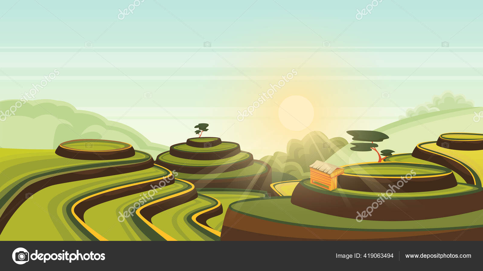 Rice Terraces Clipart
