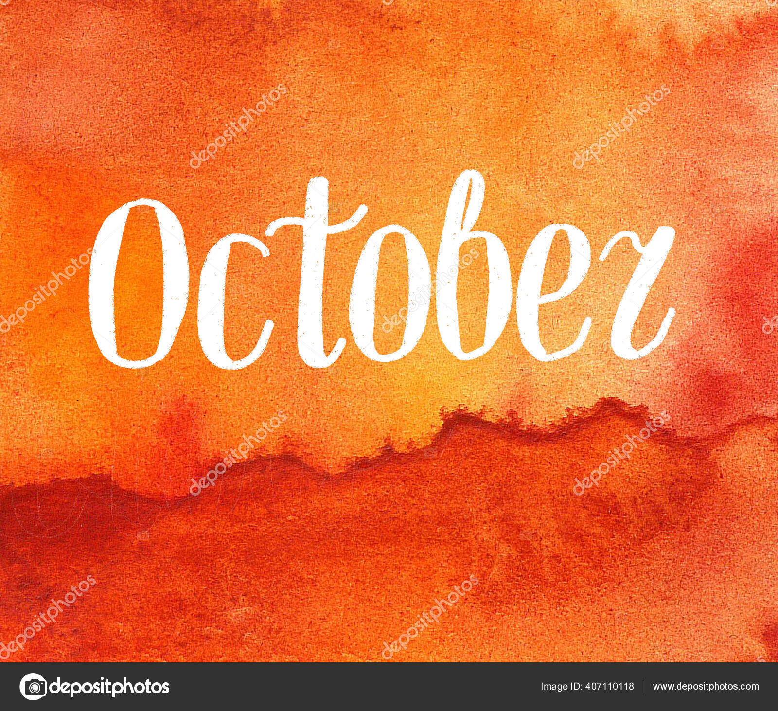 Tipografía dibujada a mano frase de letras Octubre. Letras de pincel de ...