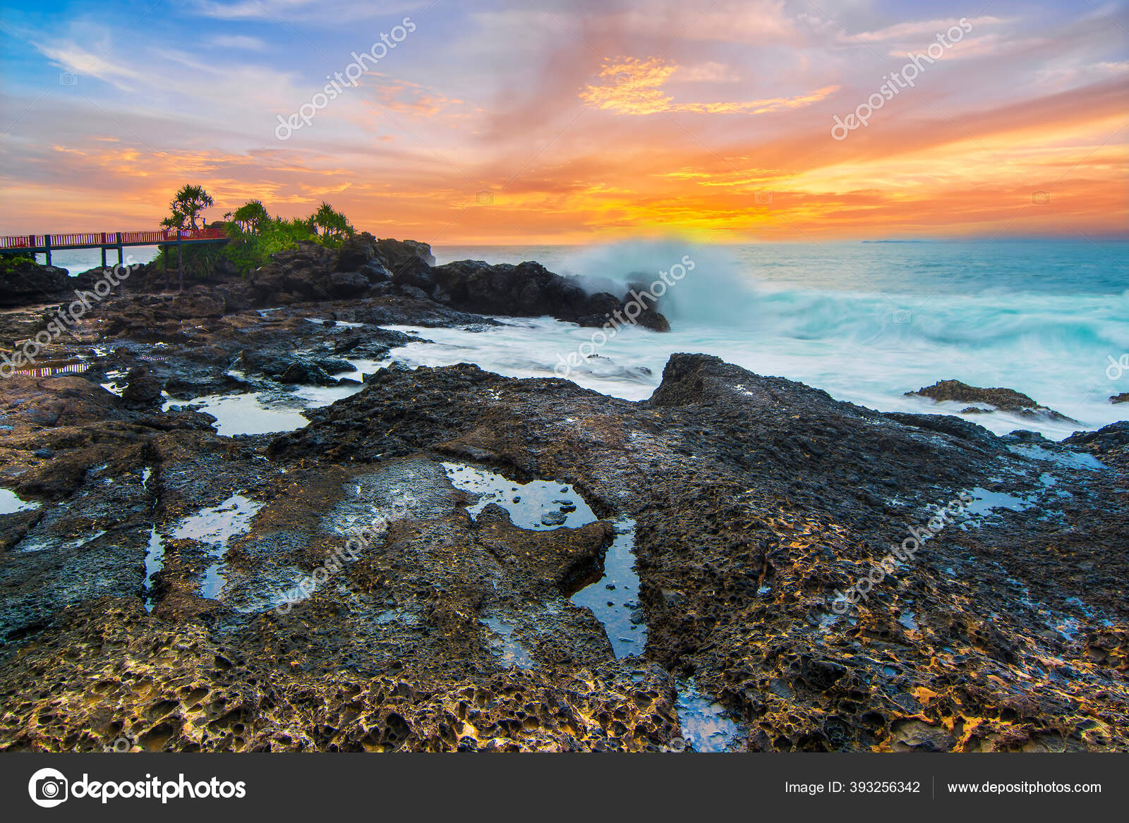 Indah Matahari Terbenam Pantai Menganti Kota Kebumen Indonesia ...