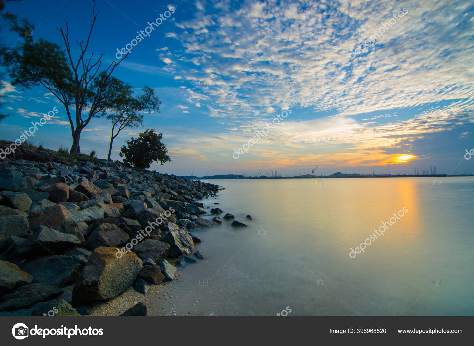 Beauty Sunset Marina Beach Batam Island Stock Photo by ©bp1181dy.gmail ...