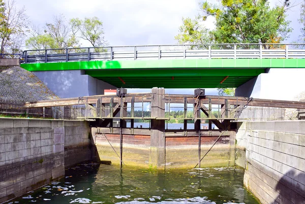 Gateways sluice (locks) on the Augustow Canal, Poland, Belarus. It is ...