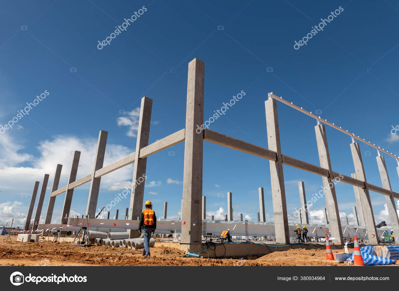 Precast Concrete Precast Column Construction Site — Stock Photo ...