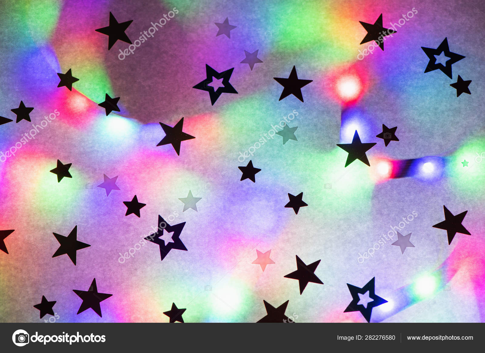 Fondo de fiesta festiva con estrellas y luz de neón de moda ...