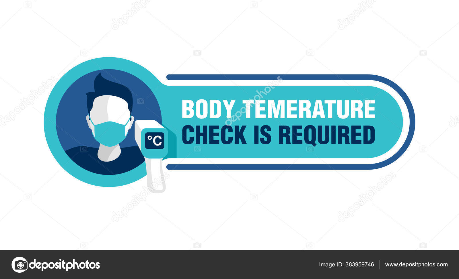 Attention - Body temperature check is required Stock Vector Image by ...