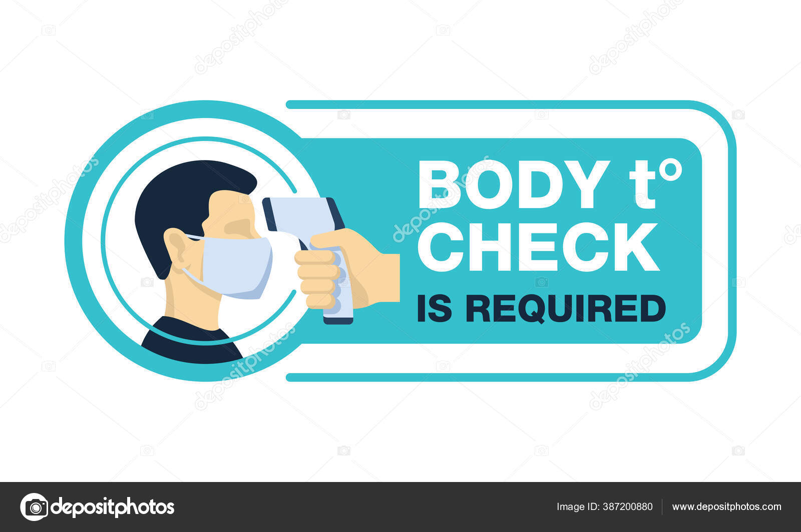 Temperature check required sign for door sticker Stock Vector Image by ...