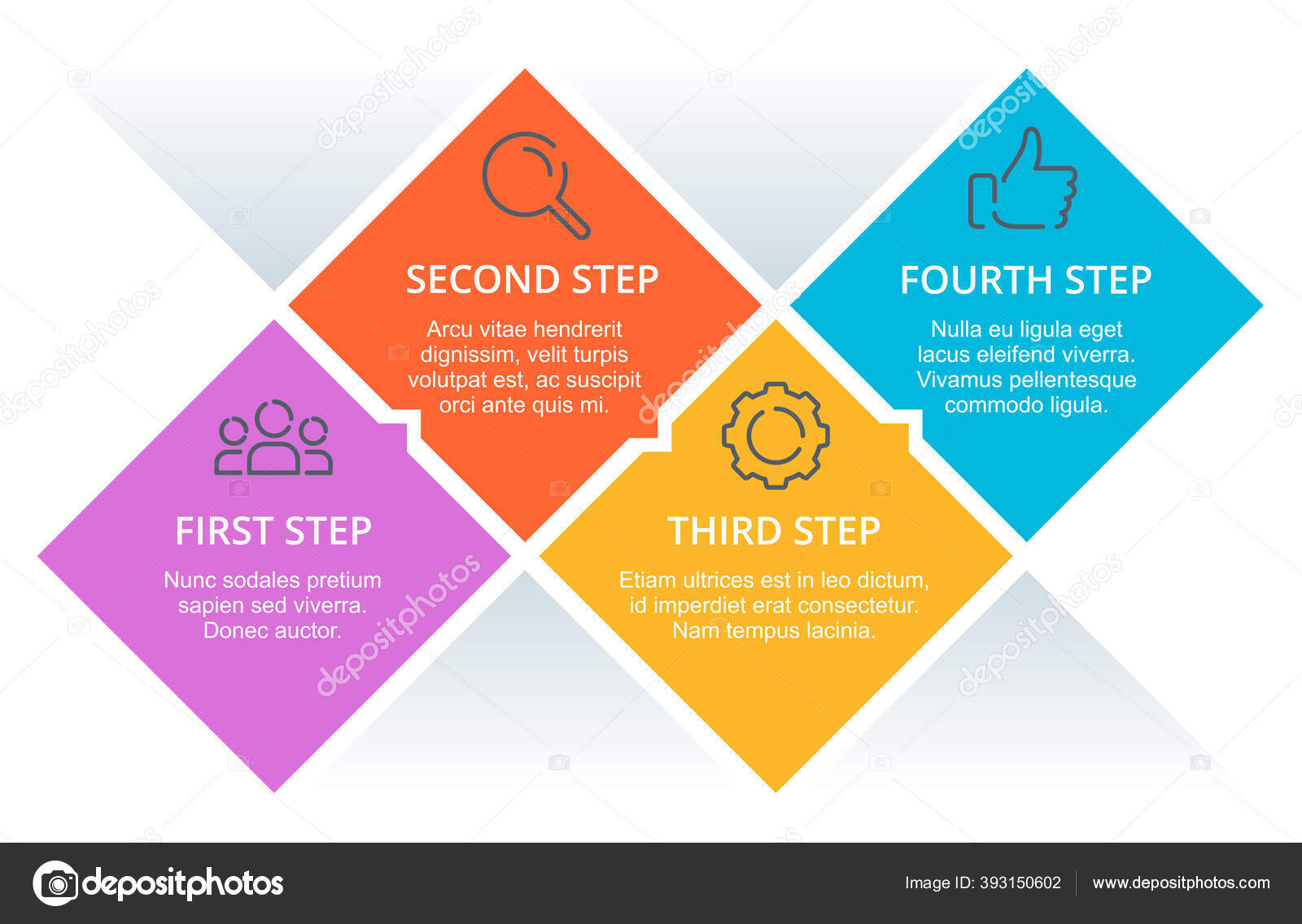 Four steps infographic - rhombic fragments Stock Vector by ©Dmitrynew83 ...