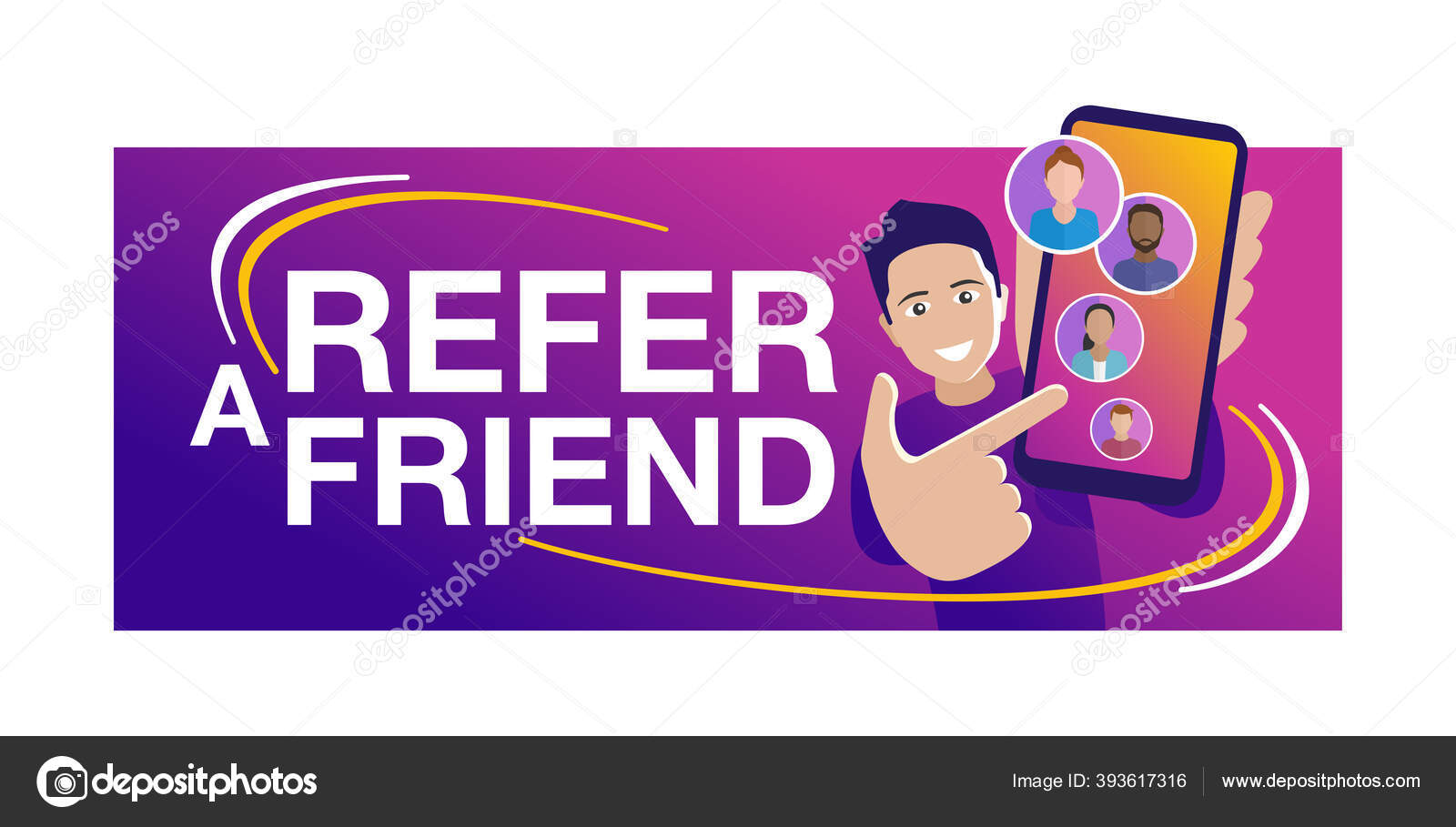 Refer a friend banner Stock Vector Image by ©Dmitrynew83 #393617316