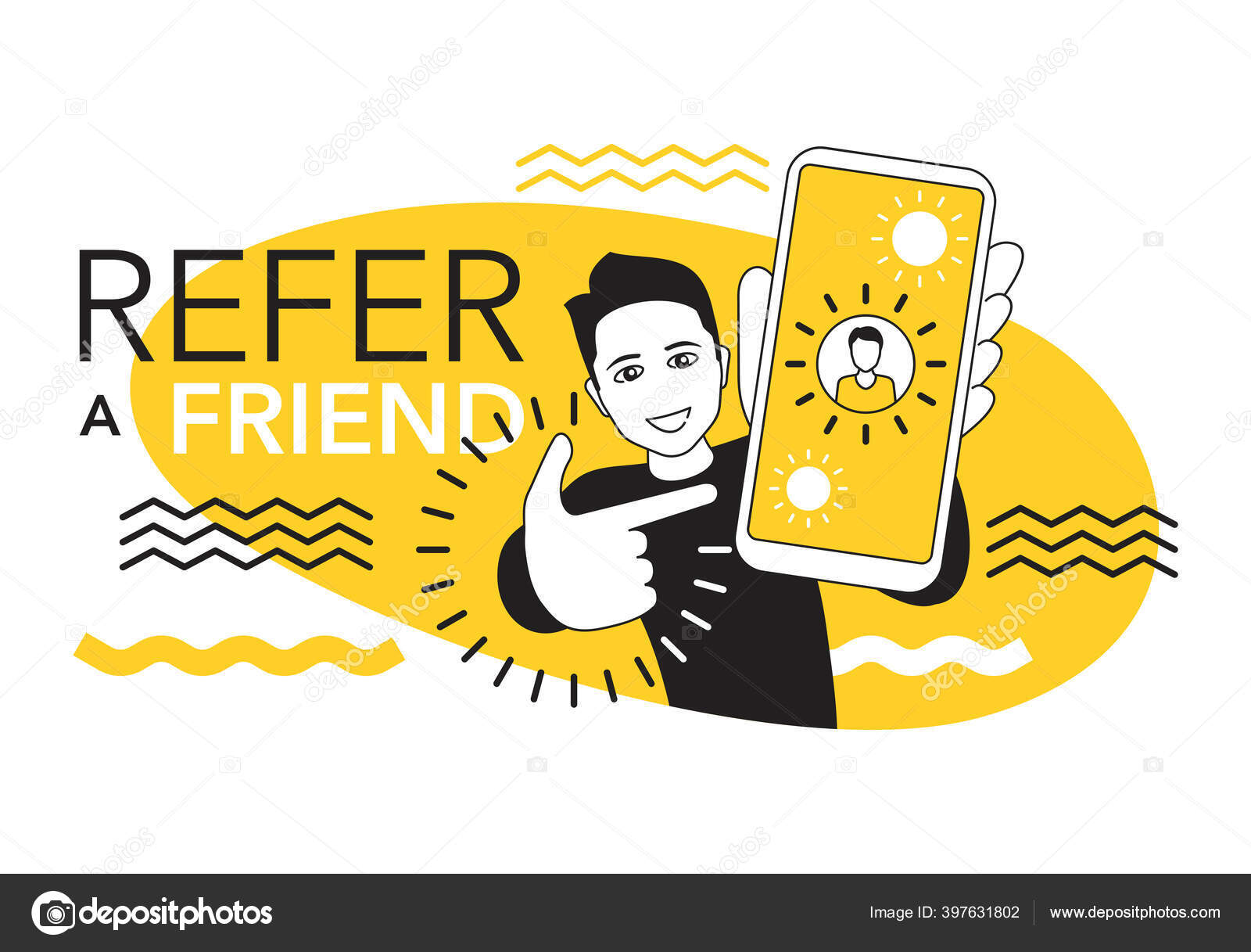 Referral program creative yellow banner Stock Vector Image by ...
