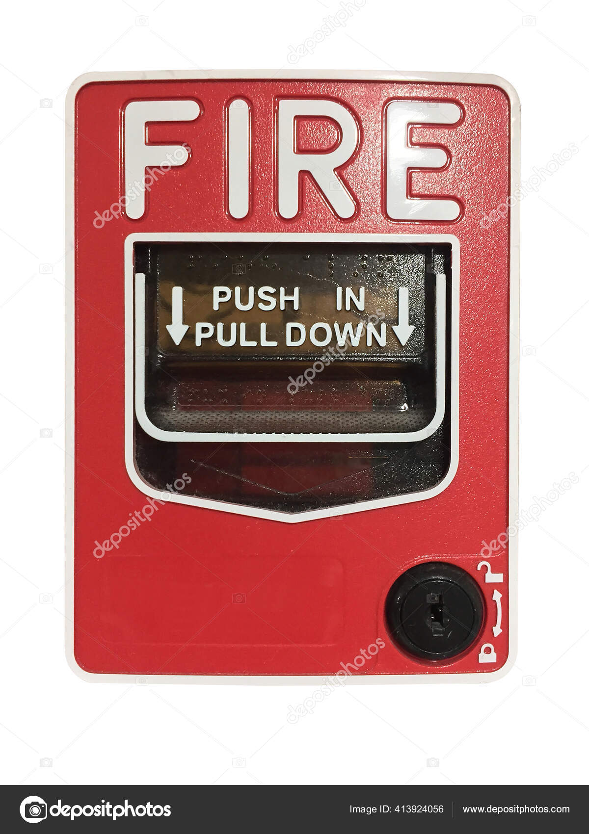 Fire Alarm Switch Red Color Isolated White Background Stock Photo by ...