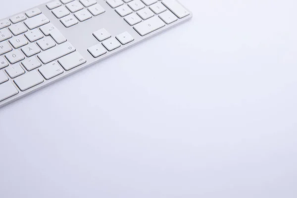 Office Table Keyboard Isolated White Background Stock Photo by ...