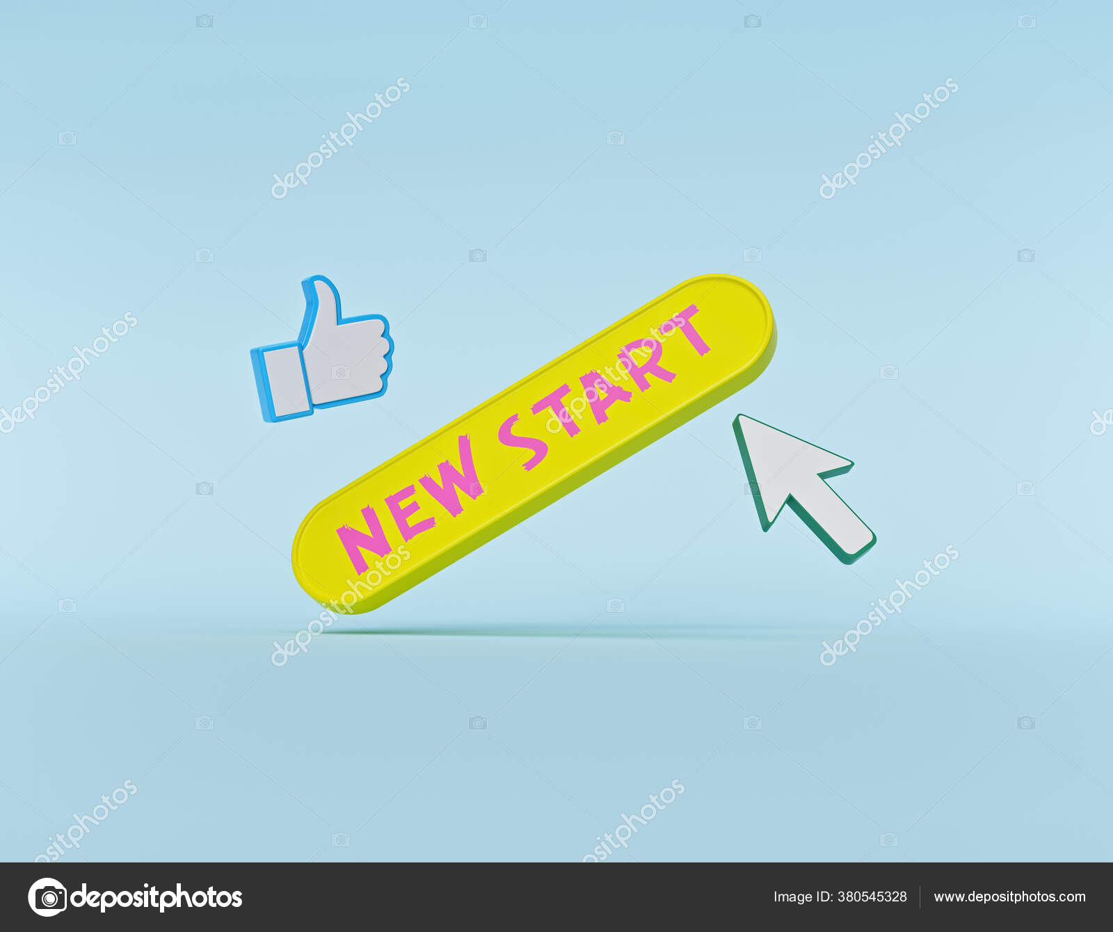 New Start Concept Cursor Symbol Minimal Design Rendering — Stock Photo ...