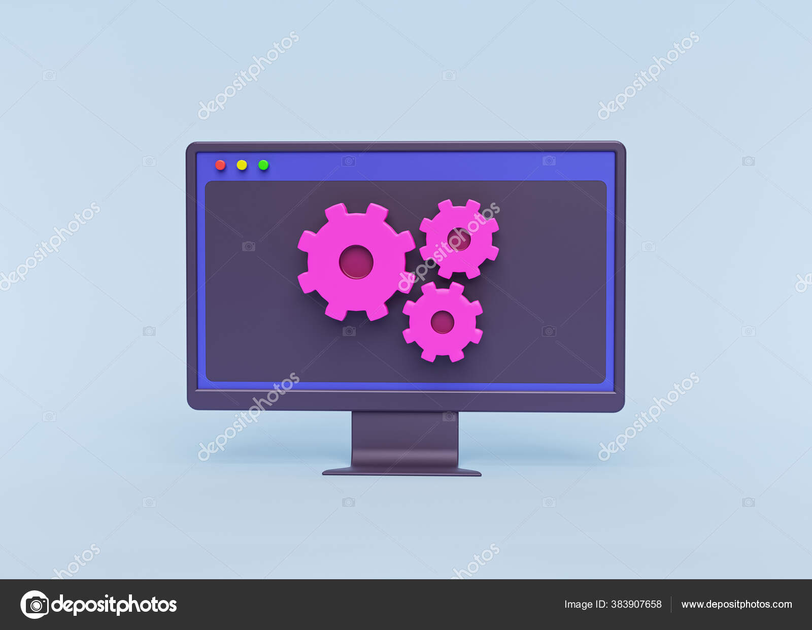 Computer Settings Gears Icon Minimal Design Rendering Stock Photo by ...