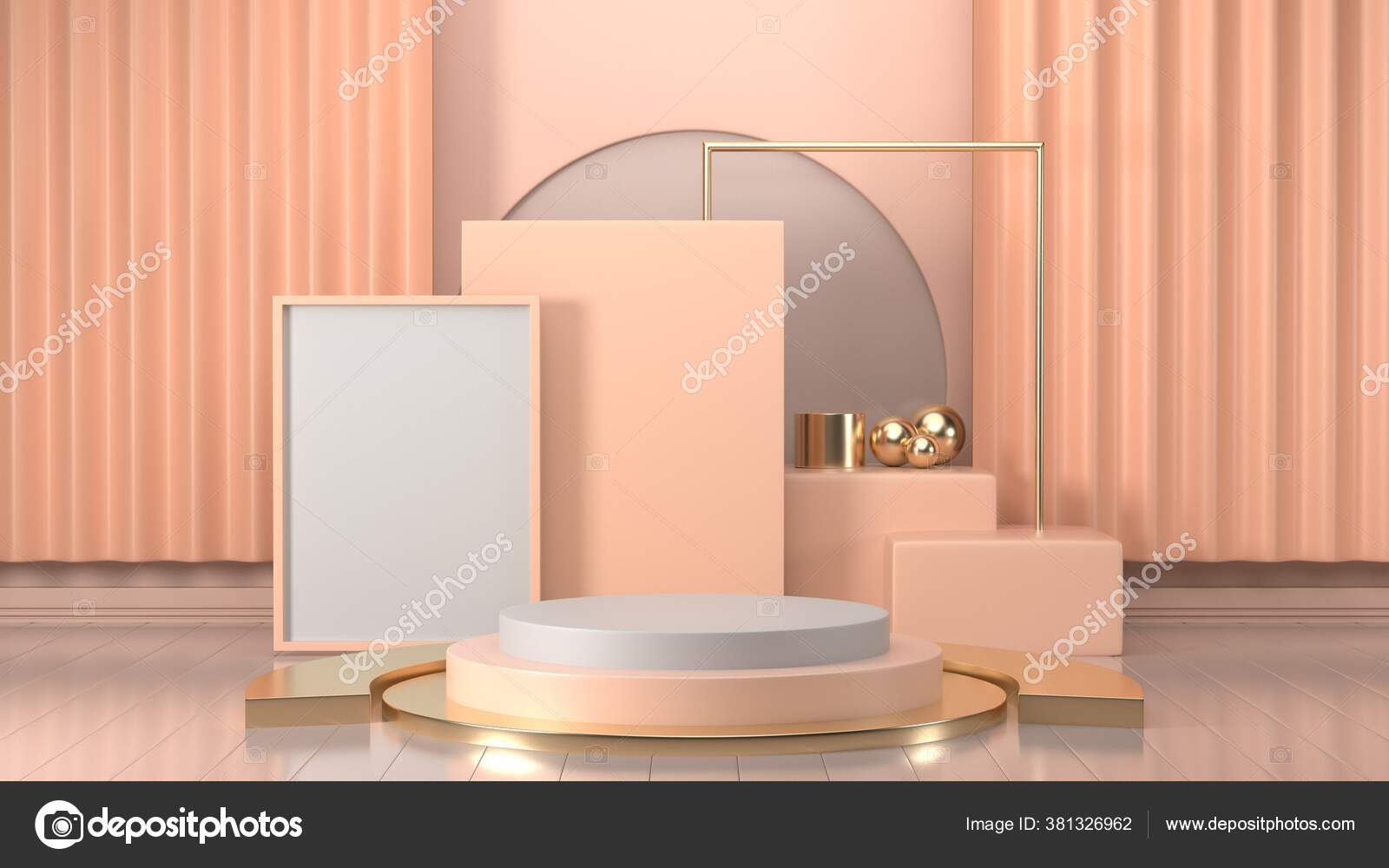 Render Image Abstract Pink Color Geometric Shape Background Modern ...