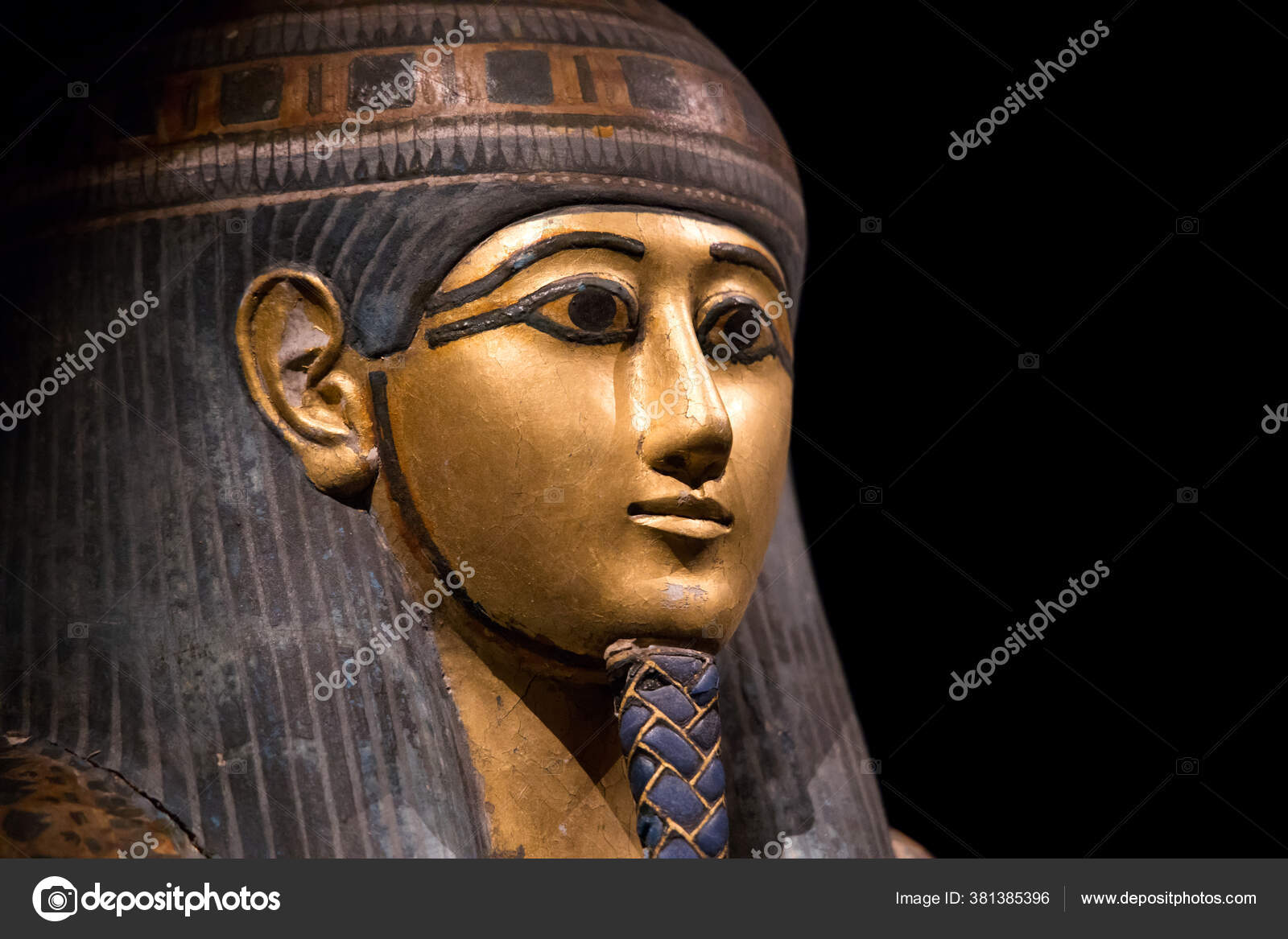 Leiden Netherlands Jan 2020 Side View Old Pharaoh Sarcophagus Ancient ...