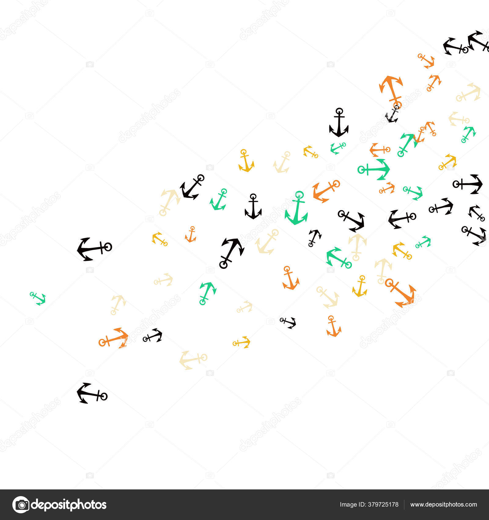 Pretty Summer Background Anchors Anchor Cartoon Free Style Pattern Art ...