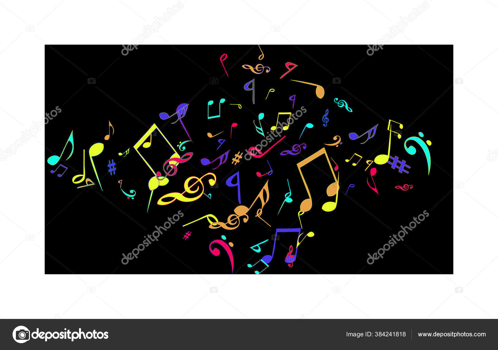Signos Musicales Fondo Moderno Con Notas Elemento Vectorial Para Cartel ...