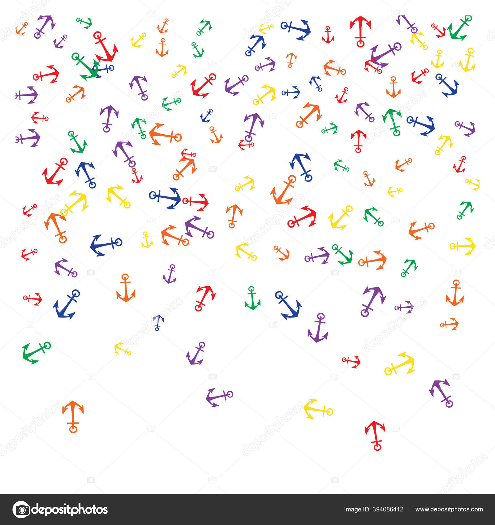 Pretty Summer Background Anchors Anchor Cartoon Free Style Stock Vector ...