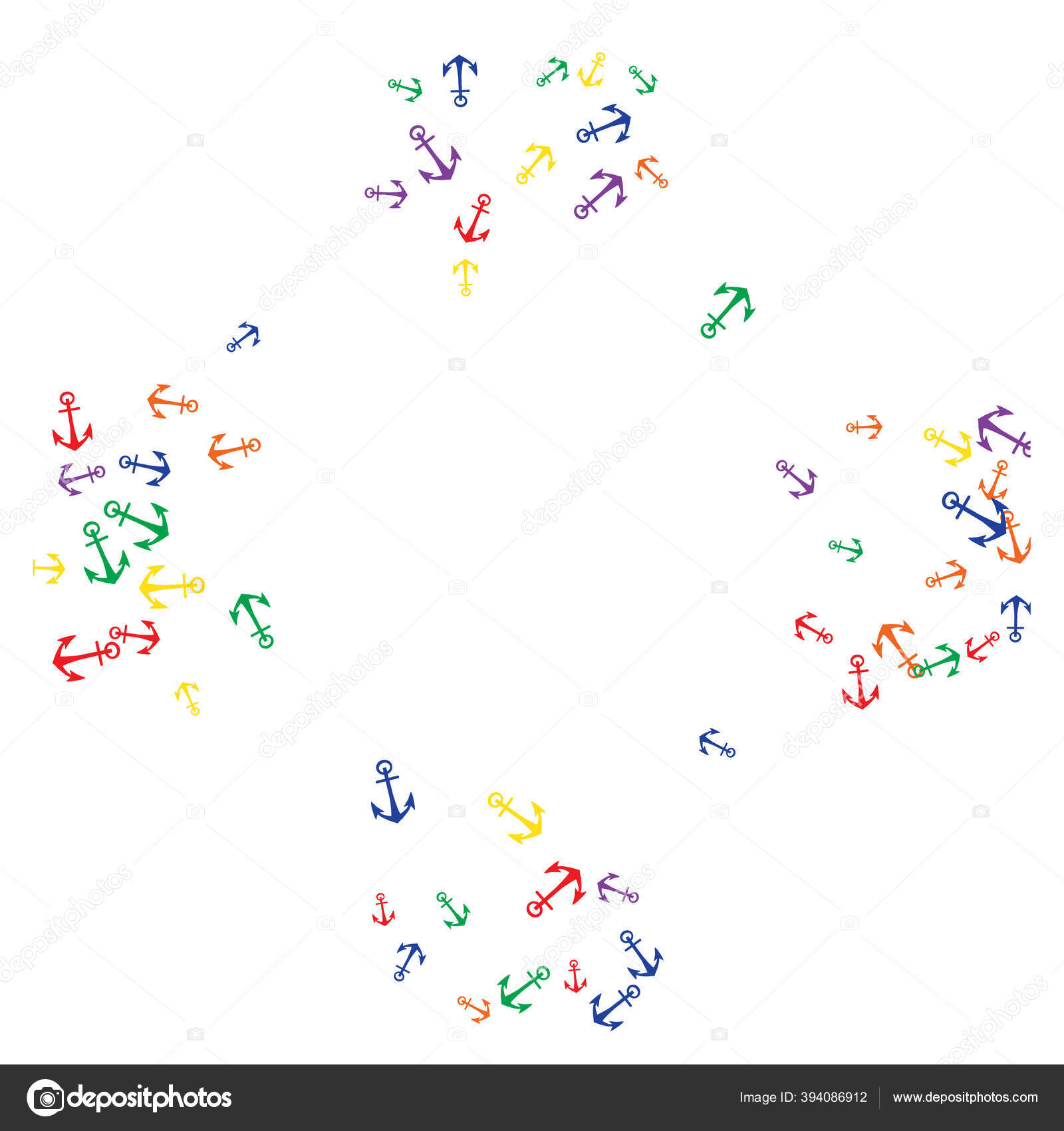 Pretty Summer Background Anchors Anchor Cartoon Free Style Pattern Art ...