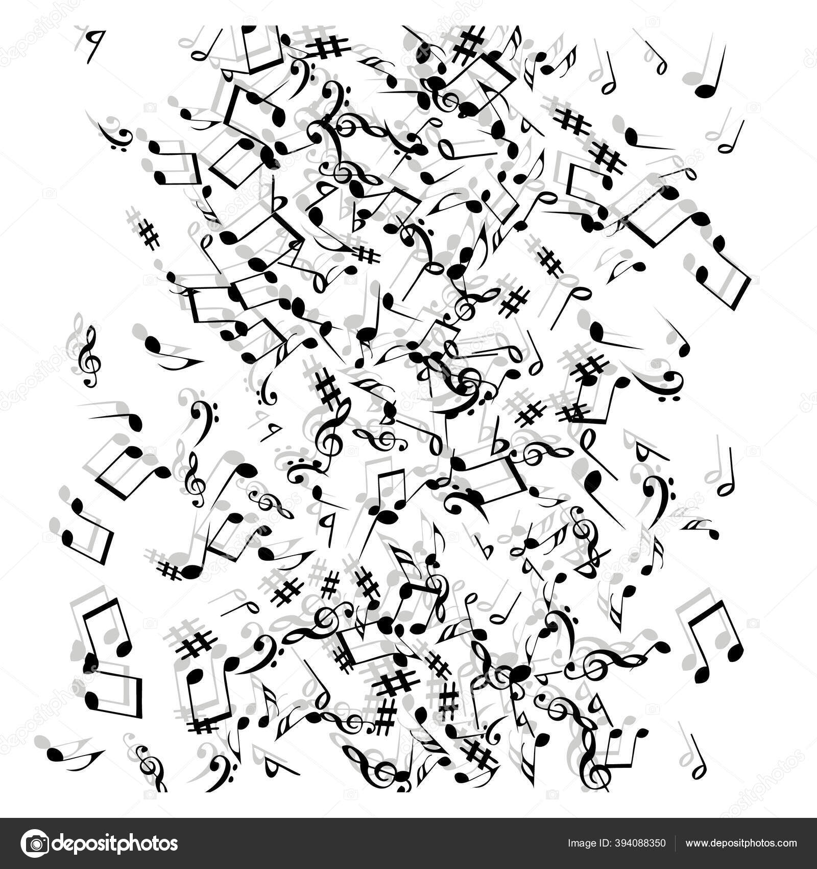 Signos Musicales Fondo Moderno Con Notas Elemento Vectorial Para Cartel ...