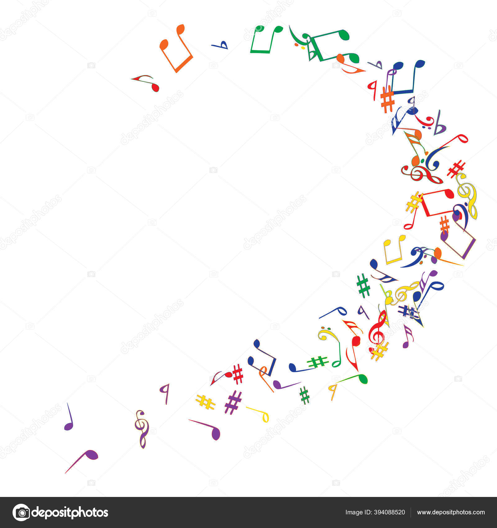 Signos Musicales Fondo Moderno Con Notas Elemento Vectorial Para Cartel ...
