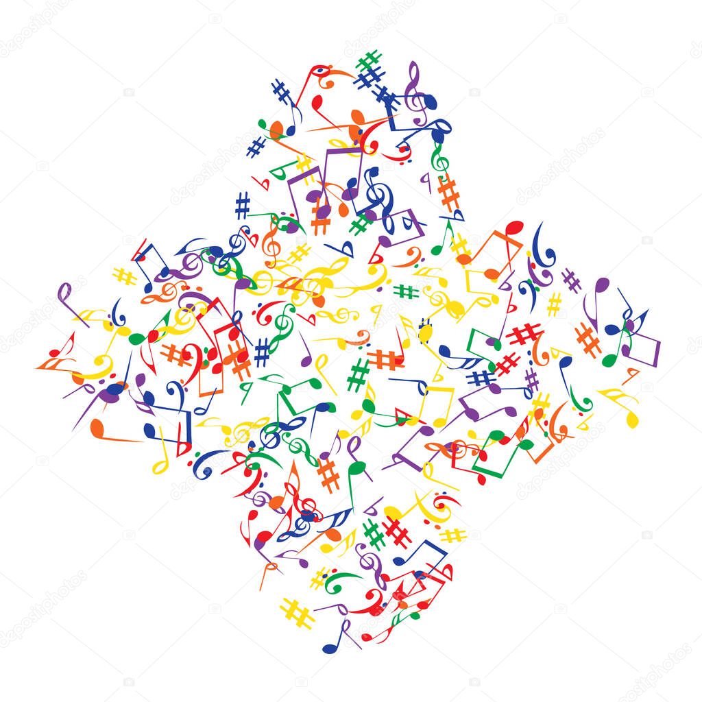 Signos Musicales Fondo Moderno Con Notas Elemento Vectorial Para Cartel ...