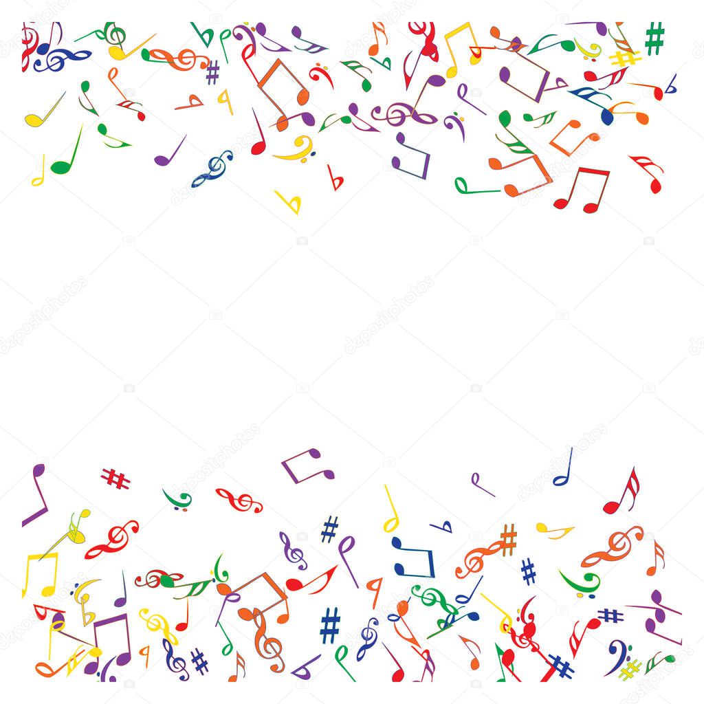 Signos Musicales Fondo Moderno Con Notas Elemento Vectorial Para Cartel ...