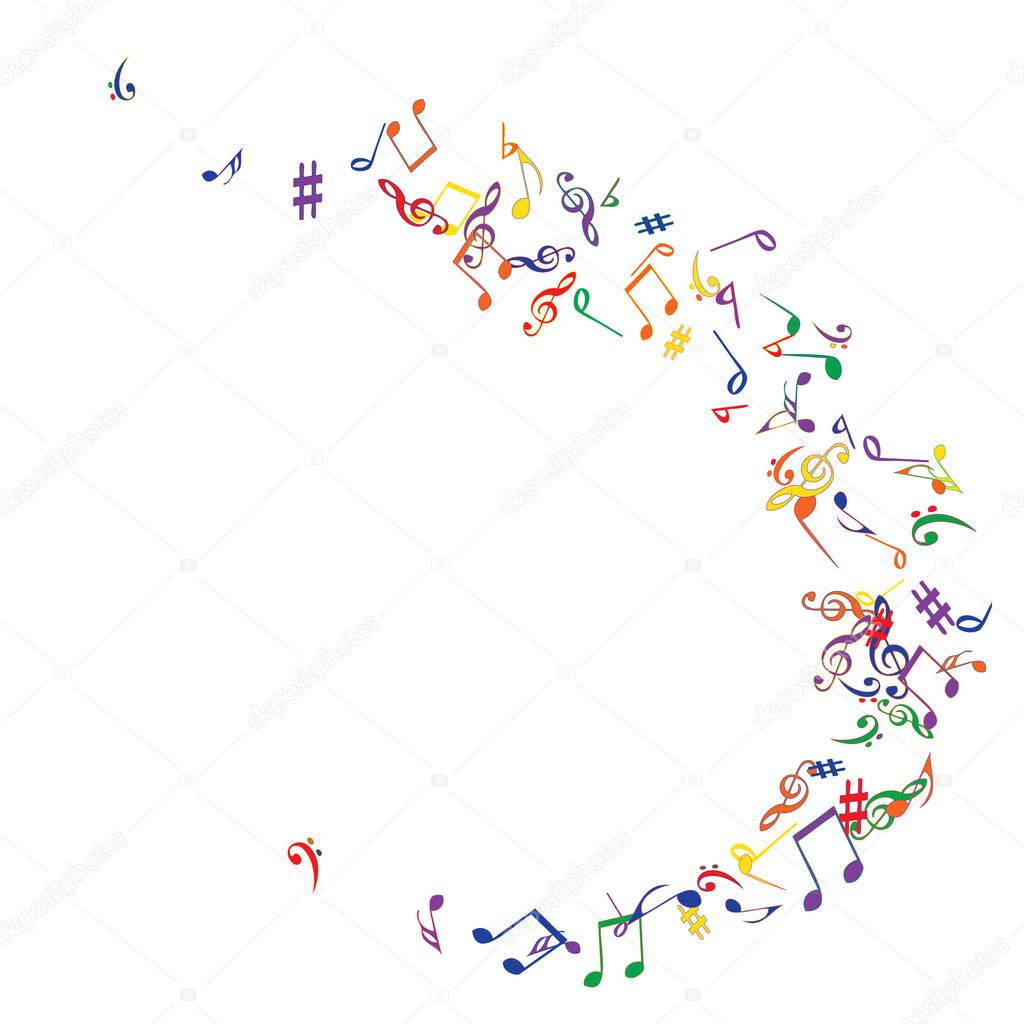 Signos Musicales Fondo Moderno Con Notas Elemento Vectorial Para Cartel ...