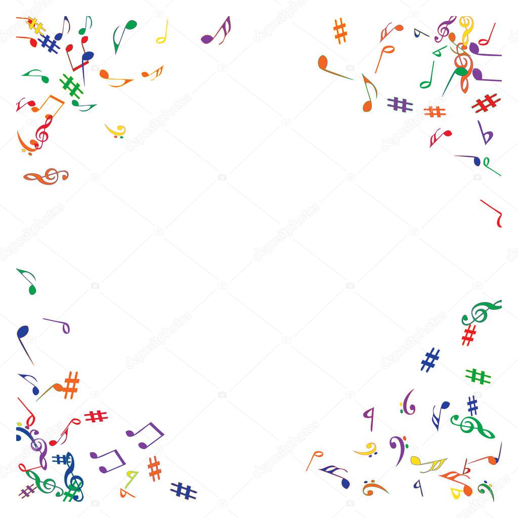 Signos Musicales Fondo Moderno Con Notas Elemento Vectorial Para Cartel ...