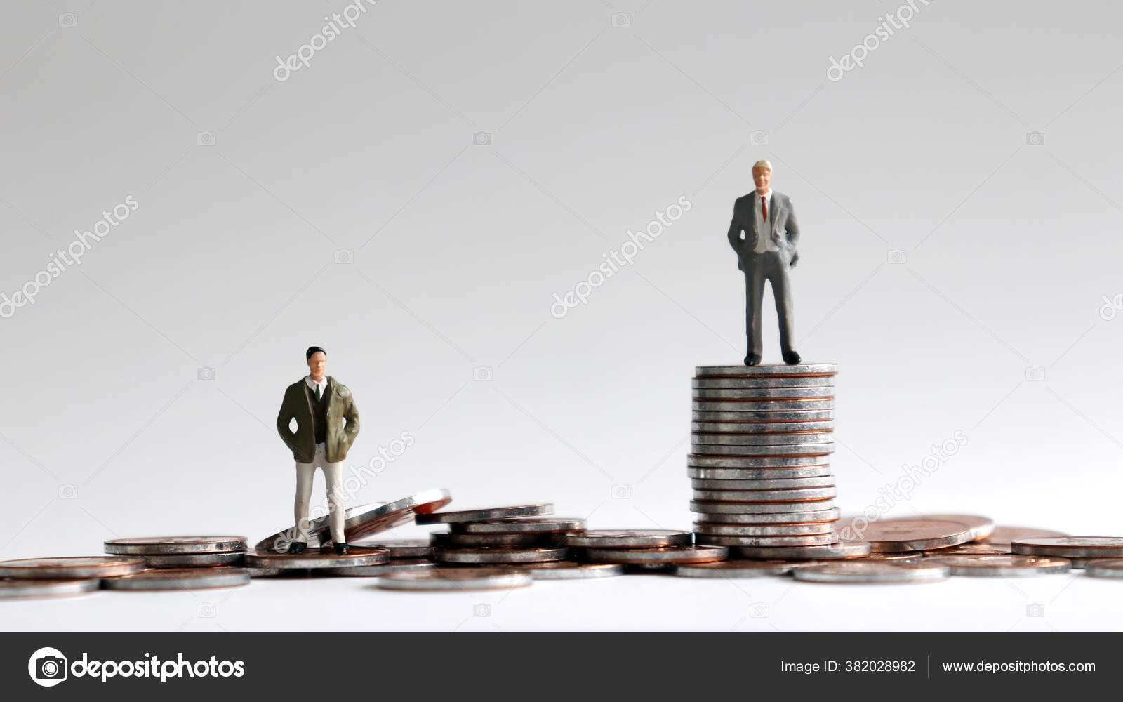 Miniature People Standing Pile Coins Stock Photo by ©Kanghyejin 382028982