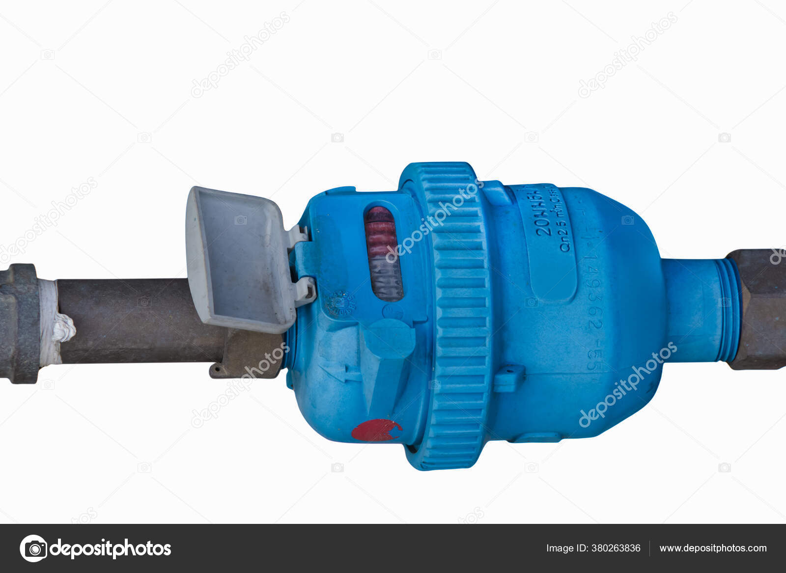 Blue Water Meter Isolate White Background — Stock Photo © warat42 ...