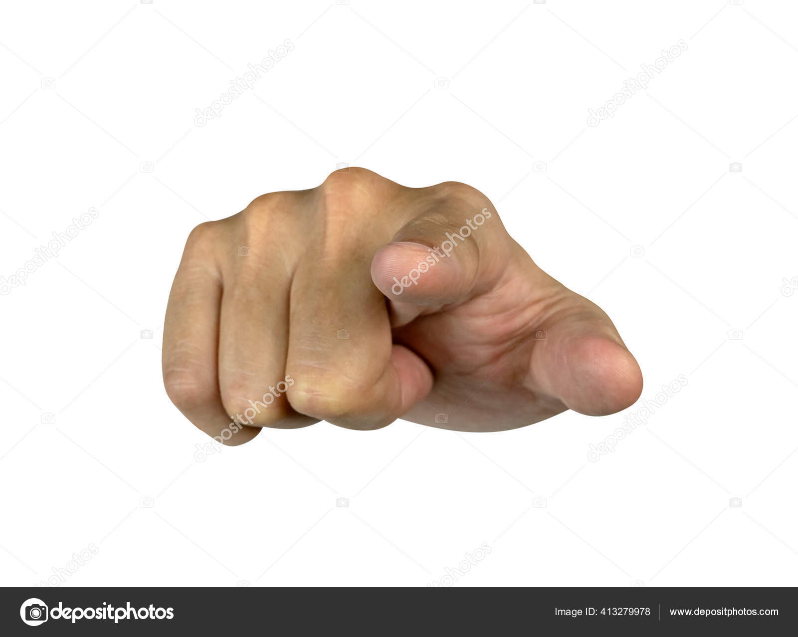 Index Finger Hand Pointing You Clipping Path Isolated White Background ...