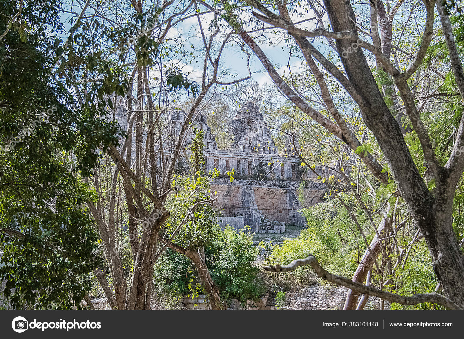 View Ruins Ancient City Ancient Temple Sacred Valley Province Yucatan ...