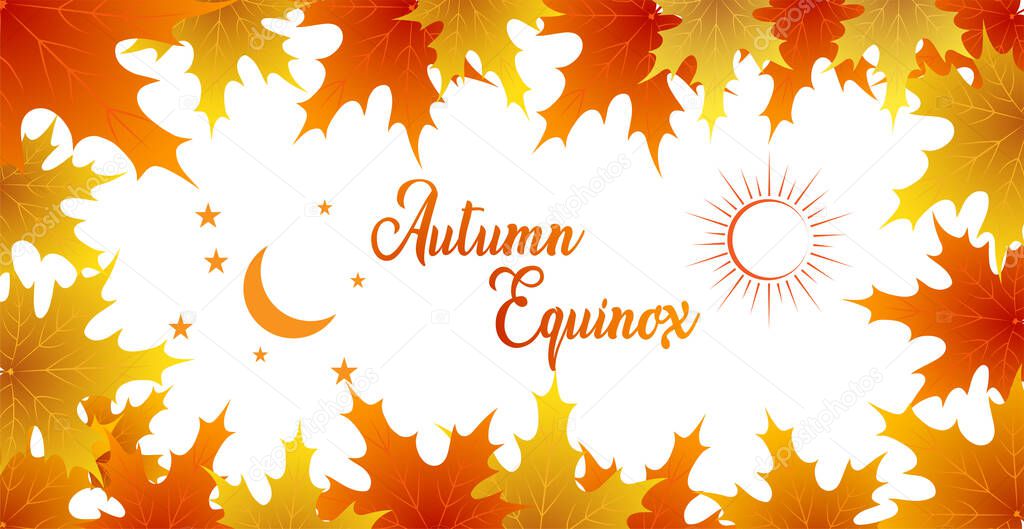 Ilustración vectorial del equinoccio de otoño. 22 de septiembre. Diseño ...