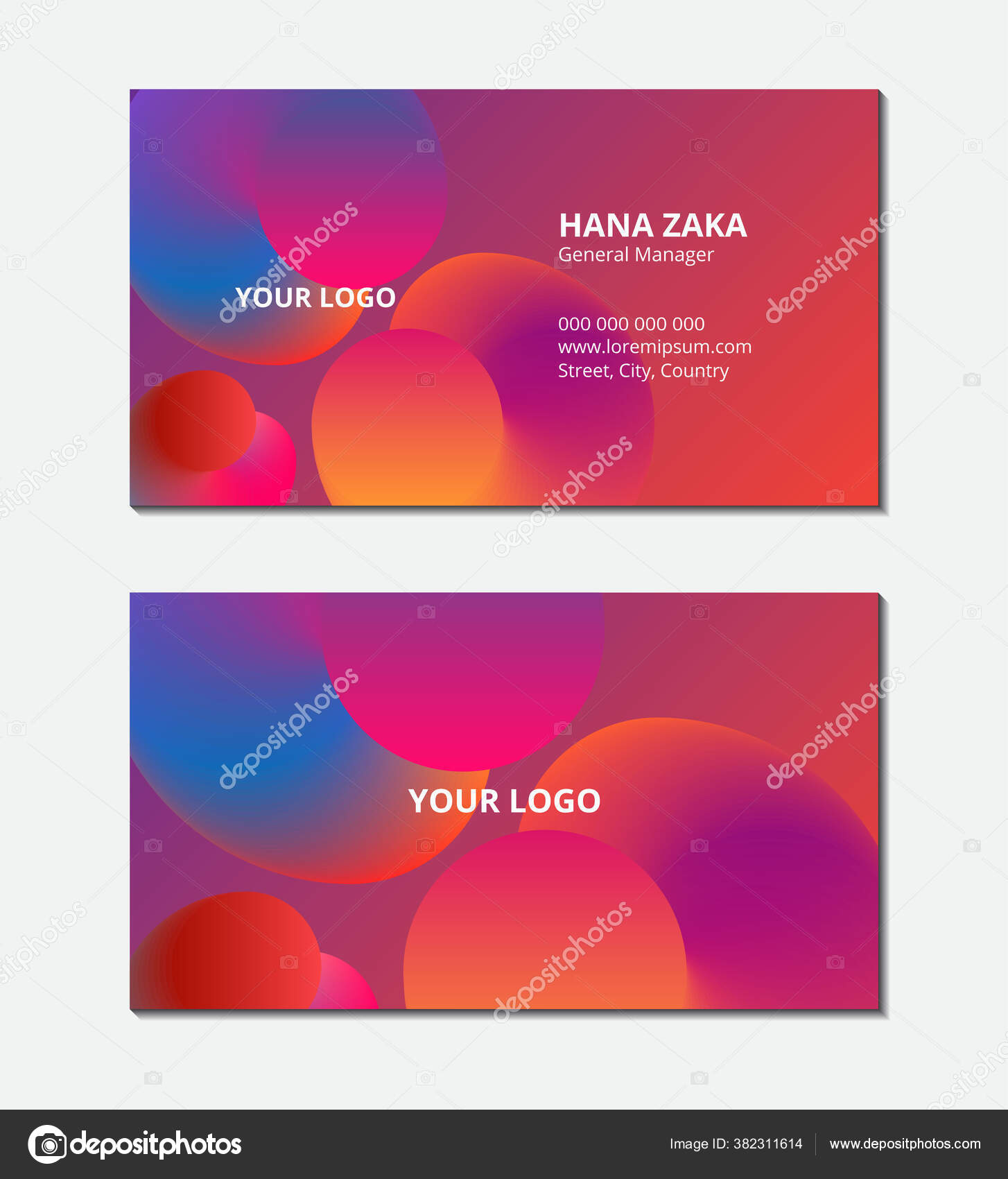 Modern Business Card Gradient Design Template — Stock Photo © nhongrand ...