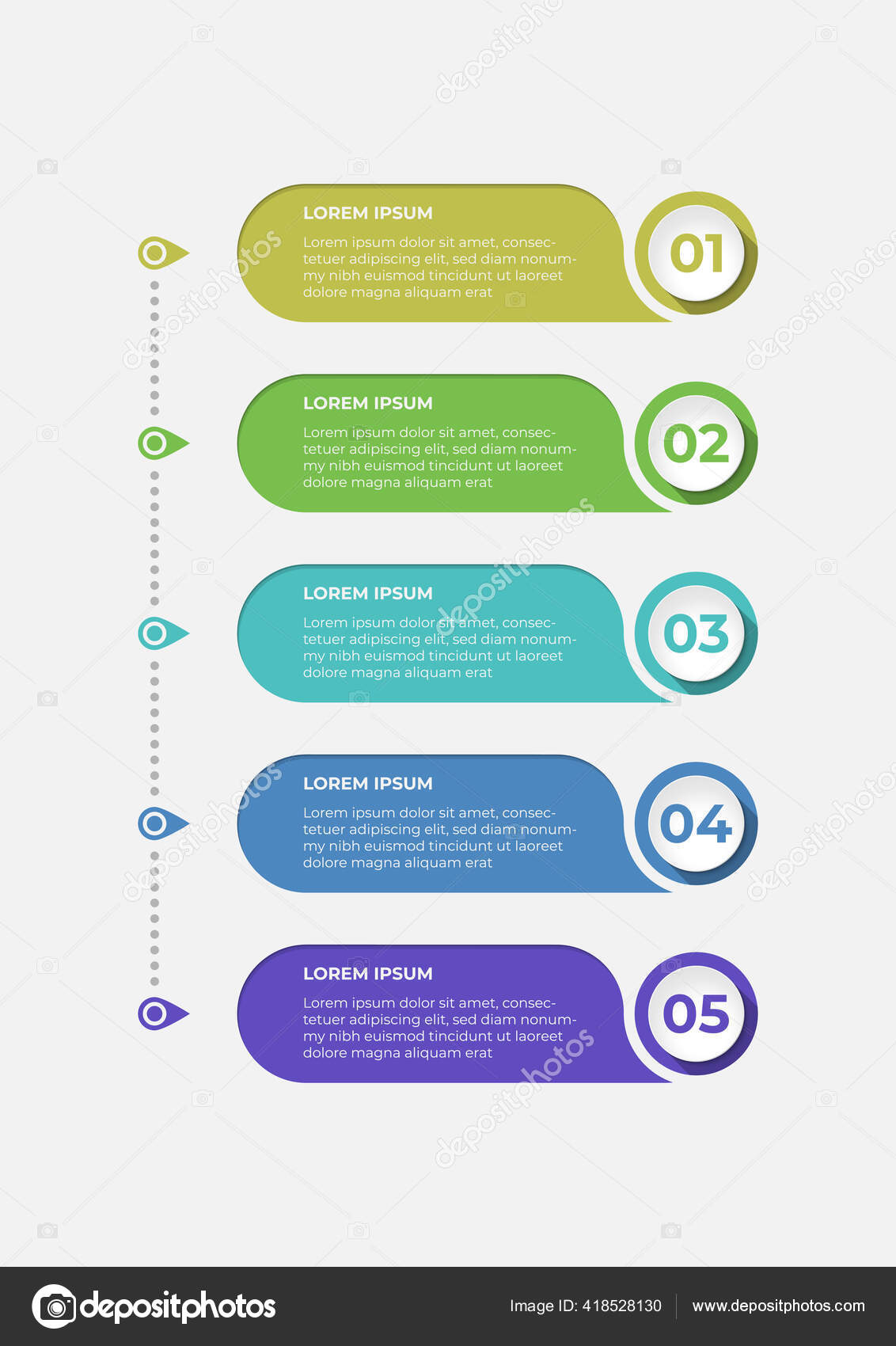 Creative Presentation Label Design Infographics Steps Horizontal Option ...