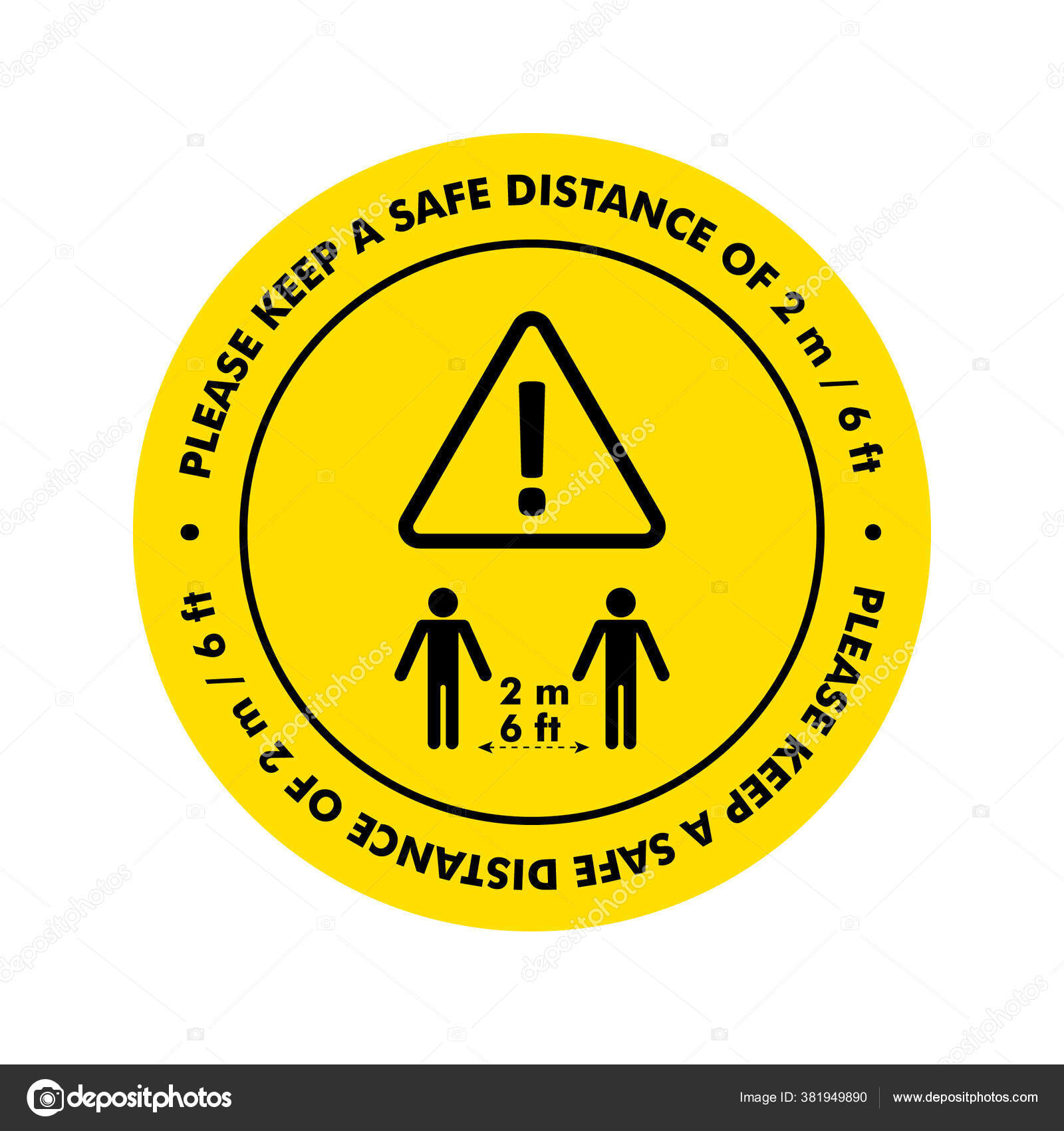 Keep Safe Distance Circle Floor Graphics Stock Vector Image by ...