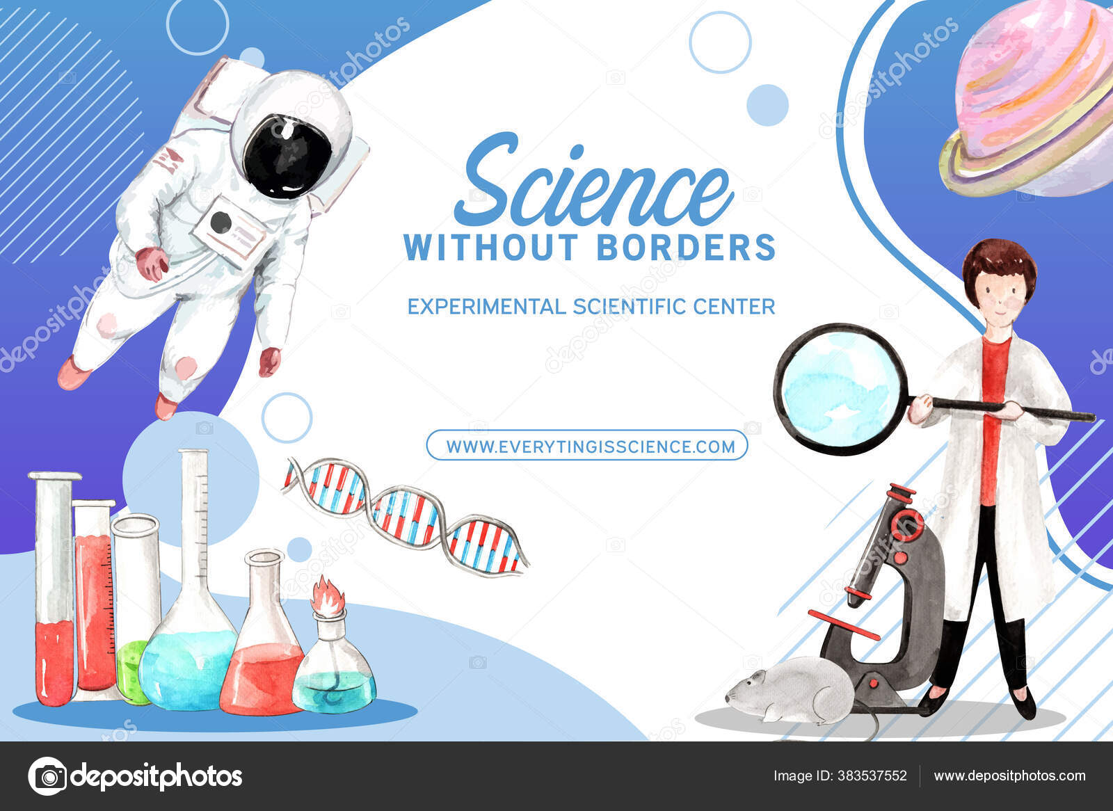 Stylish Science Frame Template Design Text Vector Illustration Stock ...