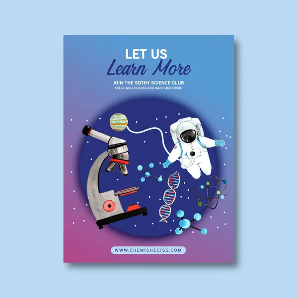 Stylish Science Poster Template Design Text Vector Illustration Stock ...