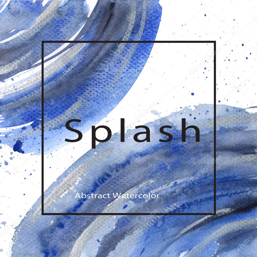 Índigo, acuarela de color ultra marino y gouache fondo textura banner ...