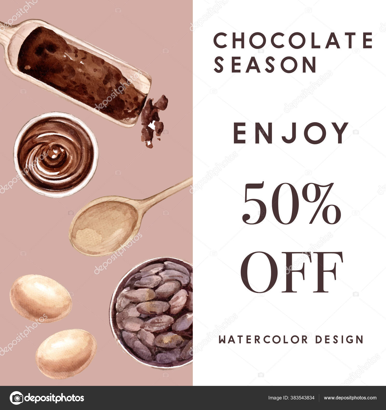 Desain Templat Komposisi Coklat Bergaya Dengan Teks Ilustrasi Vektor ...
