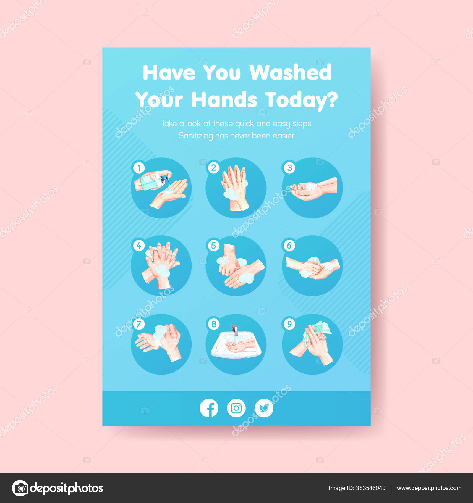 Stylish Handwash Template Design Text Vector Illustration Stock ...